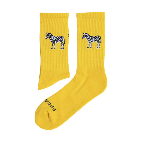 Breazies Cotton Socks | Mustard Zebra