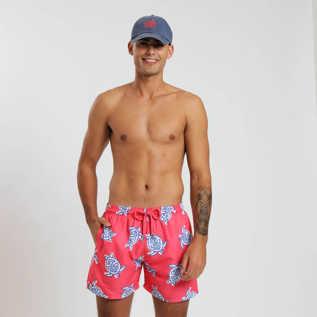 Breazies Mens Swim Shorts - Turtles | Coral